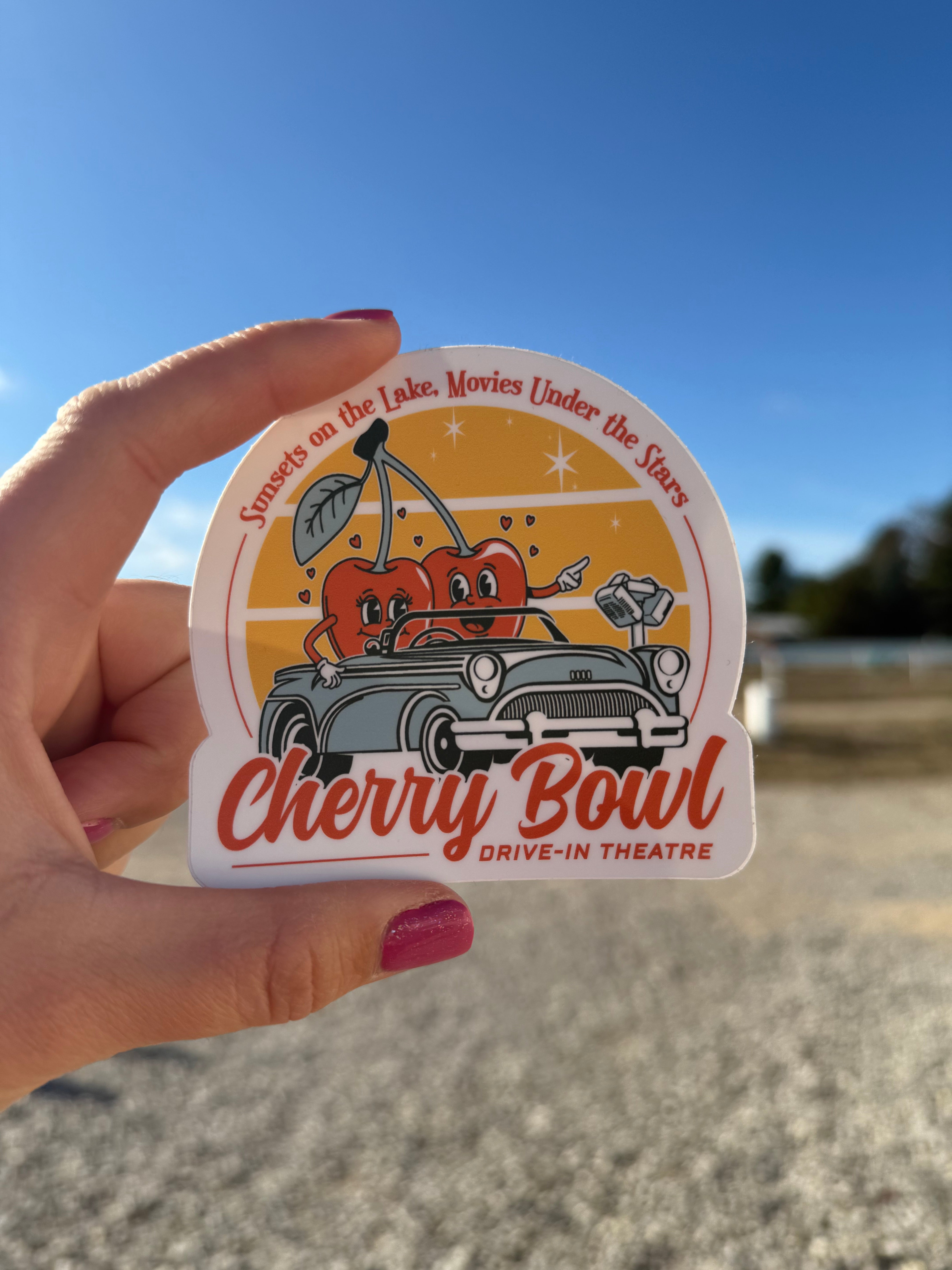 Crusin' Cherry Sticker – Cherry Bowl Drive In Theatre